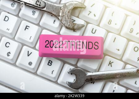 Hand writing sign Trends. Business approach general tendency of data ...