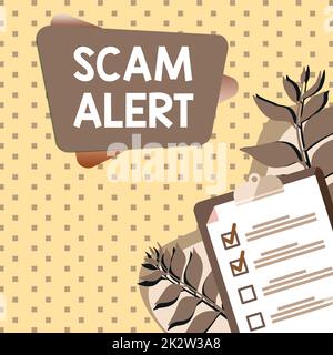 Text caption presenting Scam Alert. Business showcase warning someone ...