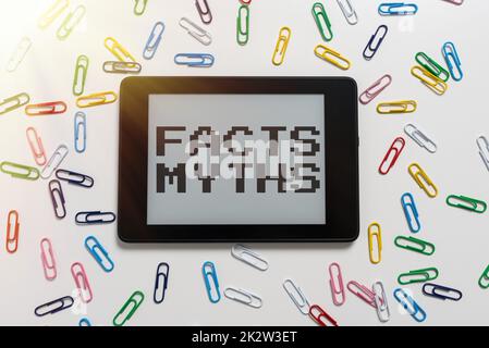 Conceptual caption Facts Myths. Business overview work based on ...