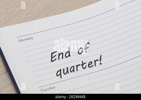 End of year reminder note in a diary page Stock Photo - Alamy