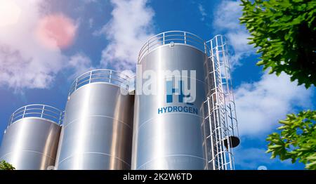 Blue Hydrogen renewable energy production pipeline. green hydrogen gas ...