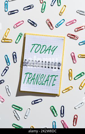 Sign displaying Translate. Word for Another word with same equivalent ...