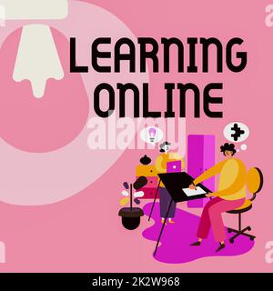 Text showing inspiration Learning Online, Business concept Learn ...