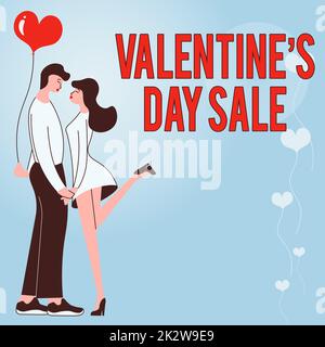 Text caption presenting VALENTINES DAY SALE. Business concept ...
