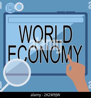 Writing displaying text The Big Economy. Internet Concept Global ...