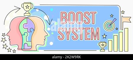 Text sign showing Boost System. Business concept Rejuvenate Upgrade ...