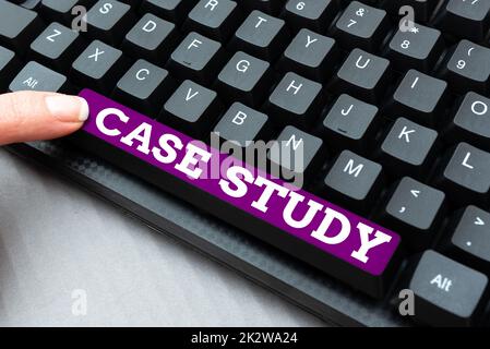 Text sign showing Case Study. Business concept A subject matter to be ...