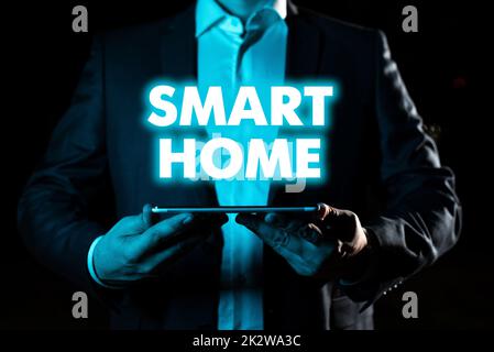 Hand writing sign Smart Home. Conceptual photo automation system ...