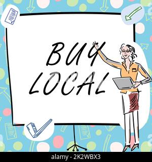 Inspiration showing sign Buy Local. Business overview Patronizing ...