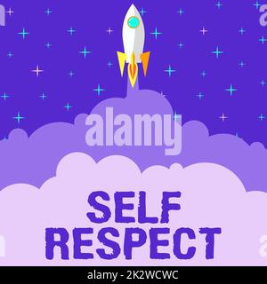 Text caption presenting Self Respect. Business concept Pride and ...
