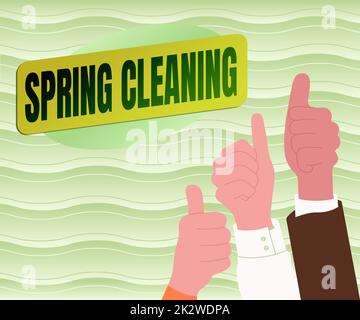 Text sign showing Spring Cleaning. Internet Concept practice of ...
