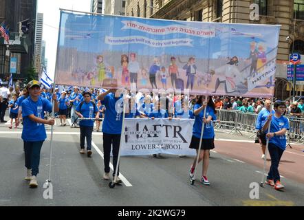 A view of annual Israel Day Parade along Fifth Avenue in New York City ...