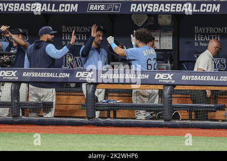 Tampa Bay Rays' Jonathan Aranda batting during the eighth inning of a ...