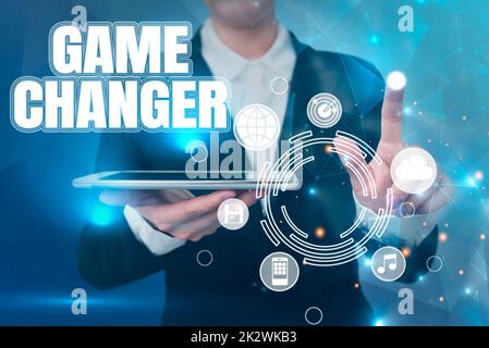 Sign displaying Change The Game, Concept meaning adjustment in coarse ...