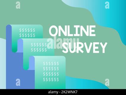 Handwriting text Online Survey. Concept meaning Reappraisal Feedback ...