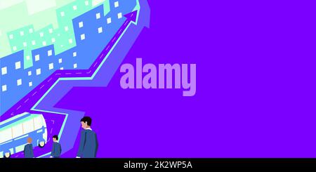 Teamwork for success. Bus business retreat trip for working ...