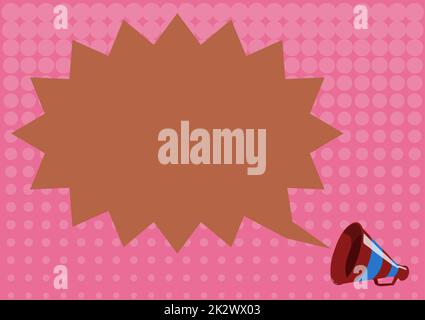 Illustration Of A Spiky Chat Cloud Announced By A Megaphone. Bullhorn ...