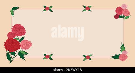 Blank Frame Decorated With Colorful Flowers And Foliage Arranged ...