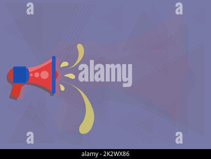 Illustration Of Megaphone Throwing Out Water Leaks Making New Important ...