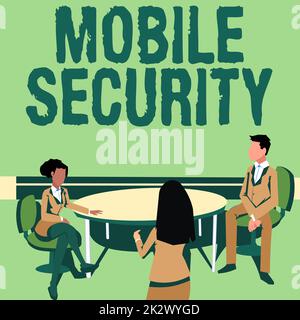 Text sign showing Mobile Security. Business idea efforts to secure data ...