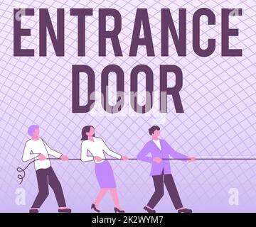 Hand writing sign Entrance Door. Word for Way in Doorway Gate Entry ...