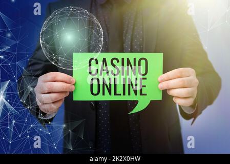Text showing inspiration Casino Online. Word Written on Computer Poker ...