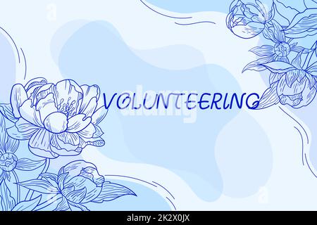 Handwriting text Volunteering. Business overview Provide services for ...
