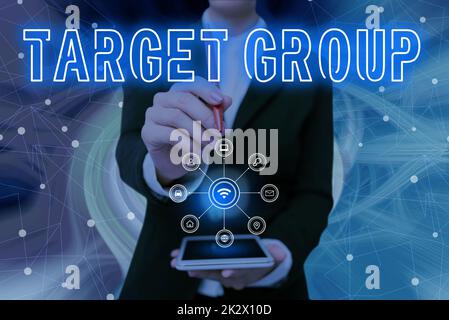 Writing displaying text Target Group. Business idea Particular showing ...