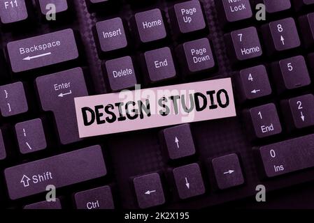 Conceptual caption Design Studio. Word for work environment ...