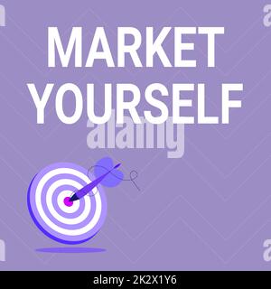 Hand writing sign Market Yourself. Concept meaning Making yourself for ...