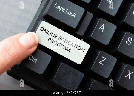 Text sign showing Online Education Program. Internet Concept Software ...