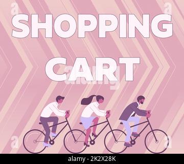 Text caption presenting Shopping Cart. Conceptual photo Case Trolley ...