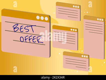 Text caption presenting Best Offer. Word Written on To convince someone ...