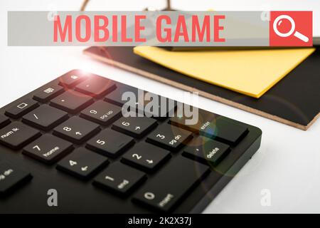 Writing displaying text Mobile Game. Business approach they are ...