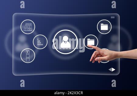 Virtual screen with database, documentation, checklists, archive. The ...