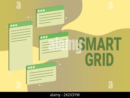 Hand writing sign Smart Grid. Business overview includes of operational ...