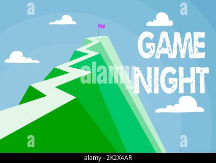 Text sign showing Game Night. Business concept event in which folks get ...