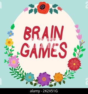 Sign displaying Brain Games. Concept meaning psychological tactic to ...