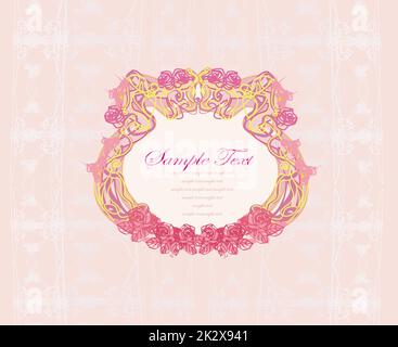 Grunge floral frame with space for text Stock Photo - Alamy