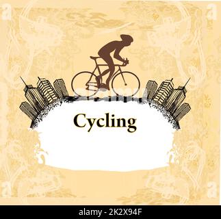 Cycling Grunge Poster Template vector Stock Photo - Alamy
