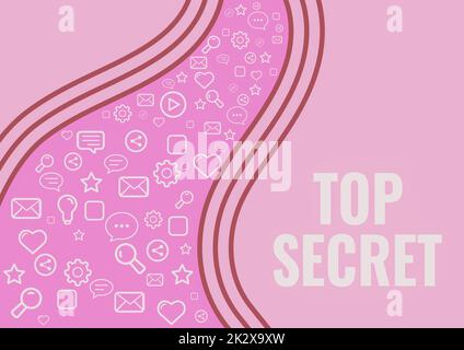 Writing displaying text Top Secret. Business overview protected by a ...