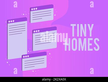 Text caption presenting Tiny Homes, Internet Concept houses contain one ...