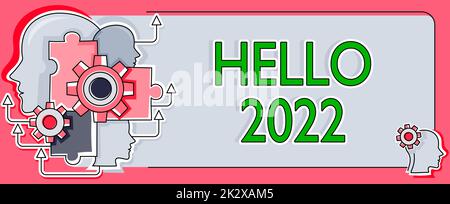 Writing displaying text Hello 2022. Business concept Hoping for a ...