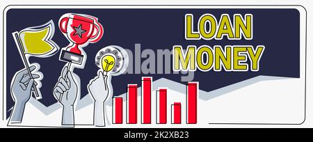 Hand writing sign Loan Money. Business idea Something lent or furnished ...