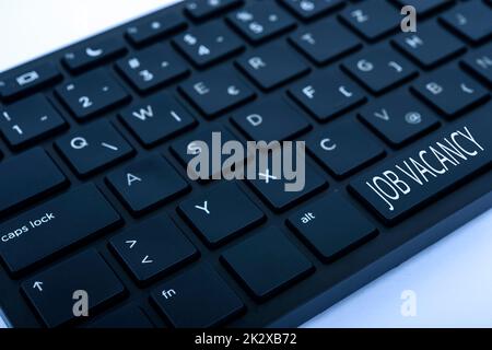 Inspiration showing sign Job Vacancy. Business overview empty or ...