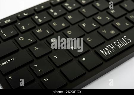 Text showing inspiration Math Skills. Business overview starting to ...