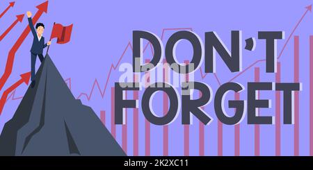 Sign displaying Do Not Forget. Business approach Have always in mind ...