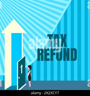 TAX REFUND text written on black-red rectangle stamp sign Stock Photo ...