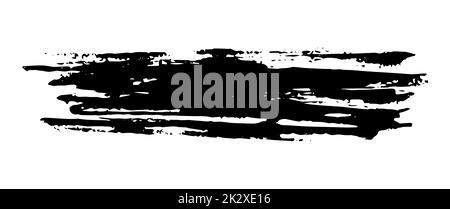 Brush stroke hand painted with black ink Stock Photo - Alamy