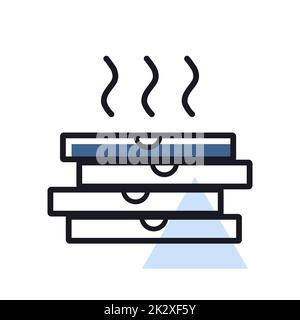 Stock vector icon of four boxes for pizza Stock Photo - Alamy